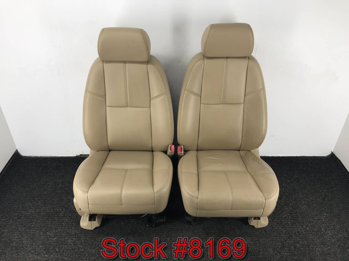 2007 Chevy Silverado Tan Leather Power Bucket Front Seats Seat Stock ...
