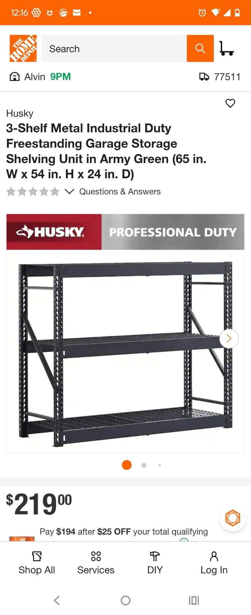 Black 3 Shelf Metal Storage Rack for Sale in Pearland, TX - OfferUp