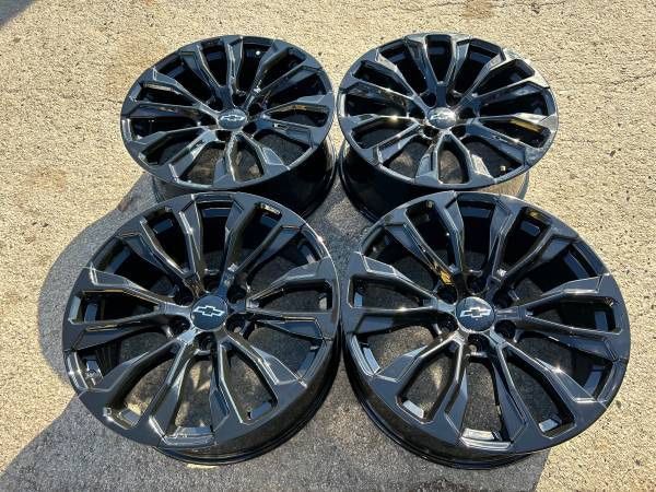 New 22” Chevy Black Rims 22 Cadillac Escalade Wheels Silverado Tahoe ...