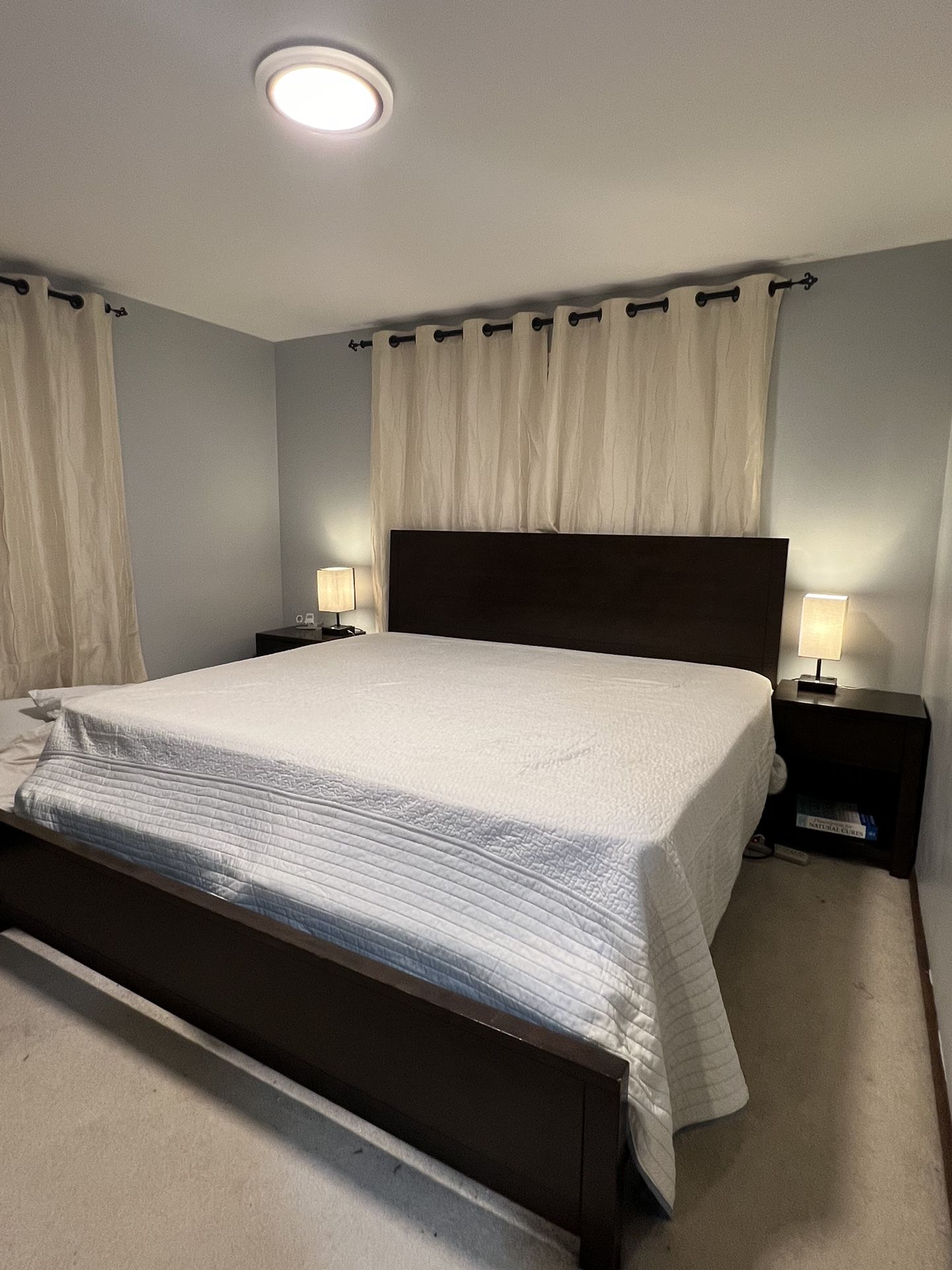 Bedroom Set: King Bed Frame, Night Stands, And Dresser for Sale in ...