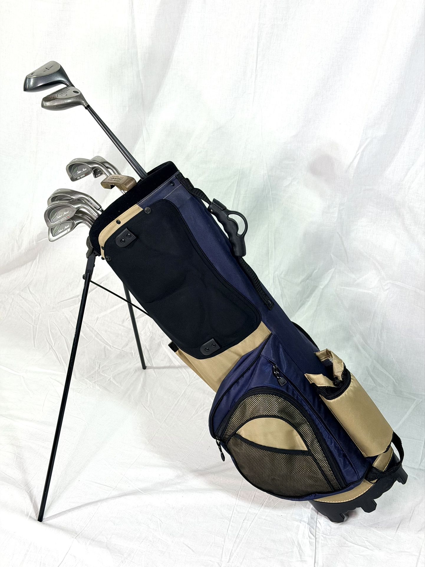 Men’s RH Golf Club Set Driver Wood Irons Putter + Izzo Stand Bag ...