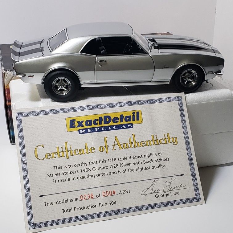 LANE EXACT DETAIL 1:18 CHEVY CAMARO Z28 EXACT DETAIL STREET STALKERZ ...
