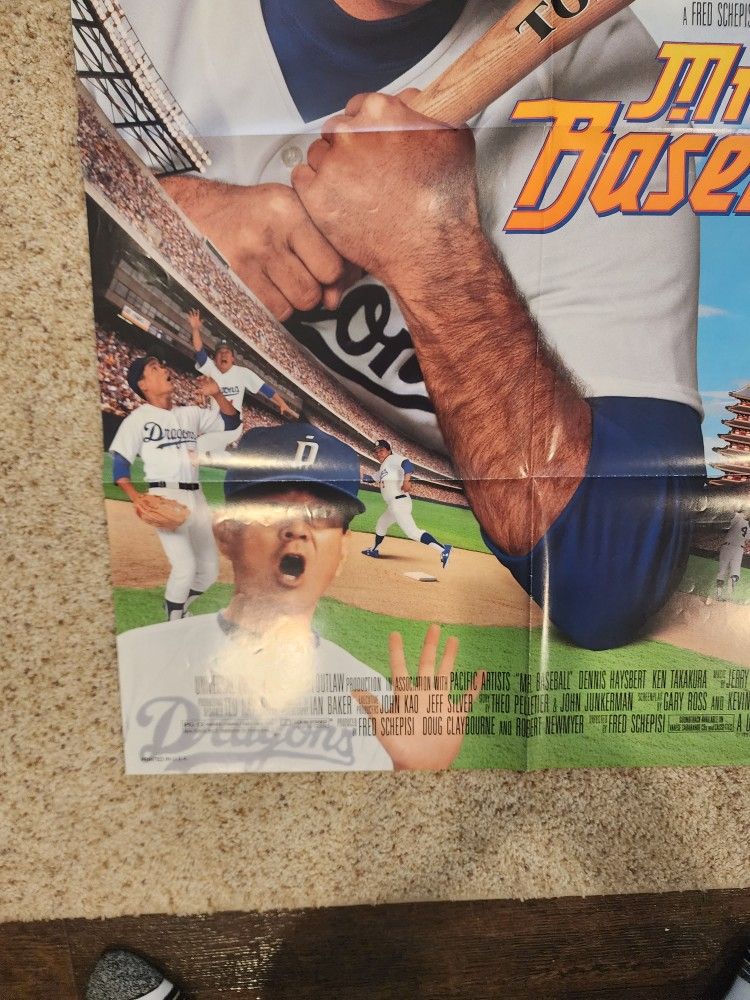 NEW OLD STOCK RARE MR. BASEBALL MOVIE POSTER ORIGINAL FINAL 27x40 TOM ...