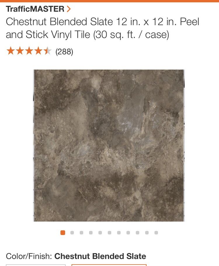 NEW TRAFFICMASTER Chestnut Blended Slate 12x12 peel & stick Tile ...