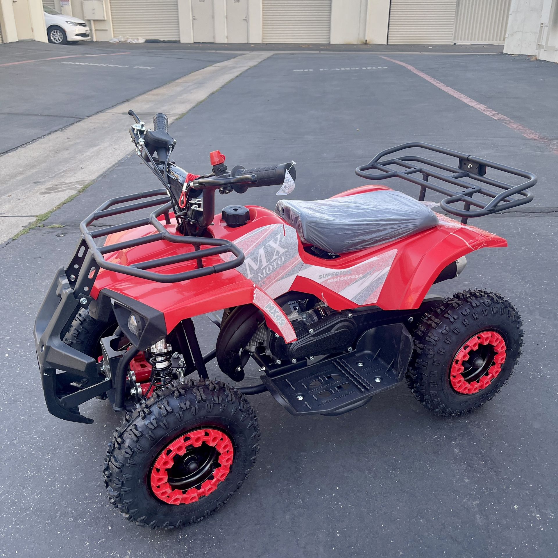 49cc Gas Powered 4 Wheeler for Kids, 2-Stroke Off-Road ATV Quad Speeds ...