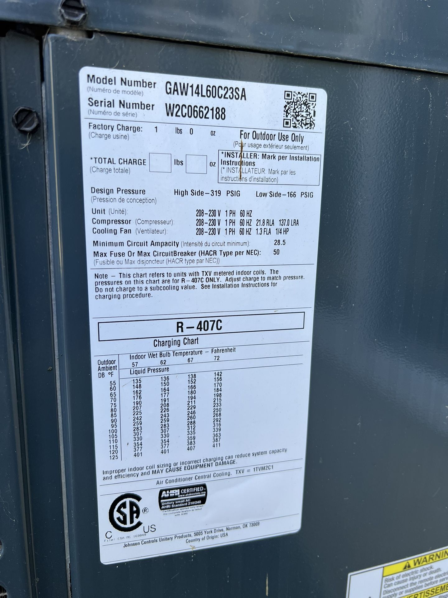 EVCON 5Ton 14 SEER, R407c A/C Unit for Sale in Rancho Santa Margarita ...