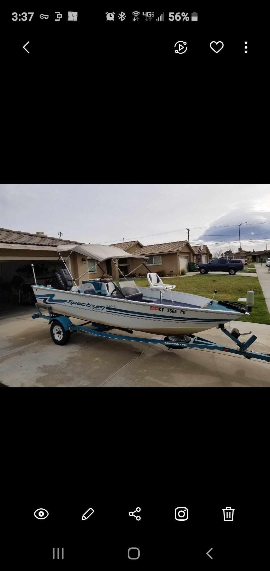 1997 16' spectrum bass boat for Sale in Banning, CA - OfferUp