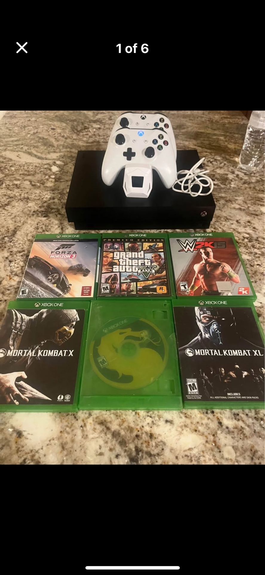 Xbox One X Charger 2 Controller And Games Work Great for Sale in ...