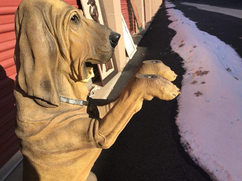 Bloodhound dog butler serving tray cocktail side end table/statue by ...