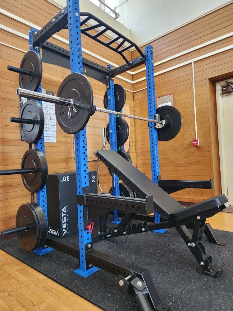 ️COMPLETE POWER RACK PACKAGE. RACK, ADJUSTABLE BENCH, ADVANCE OLYMPIC ...