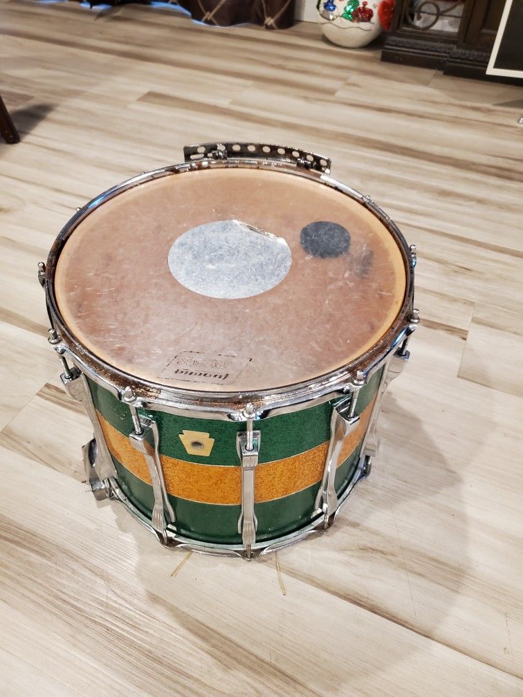 Vintage Ludwig 14" Tri Band 12 Lug Marching Snare Drum, Keystone Badge ...