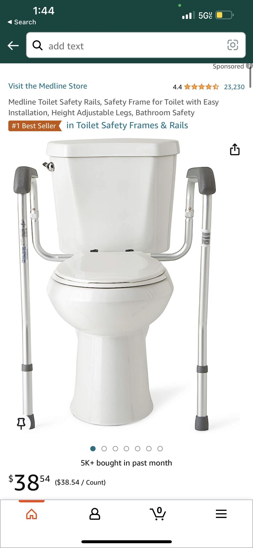 Medline Toilet Safety Rails, Safety Frame for Toilet with Easy Installation, Height Adjustable ...