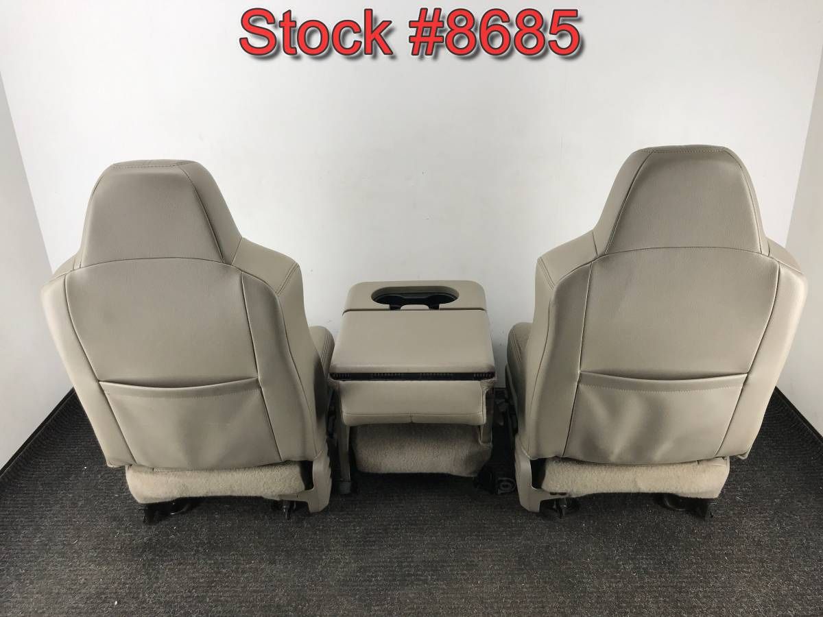 2008 Ford F250 F350 Super Duty Leather 40/20/40 Bench Bucket Front Seat ...