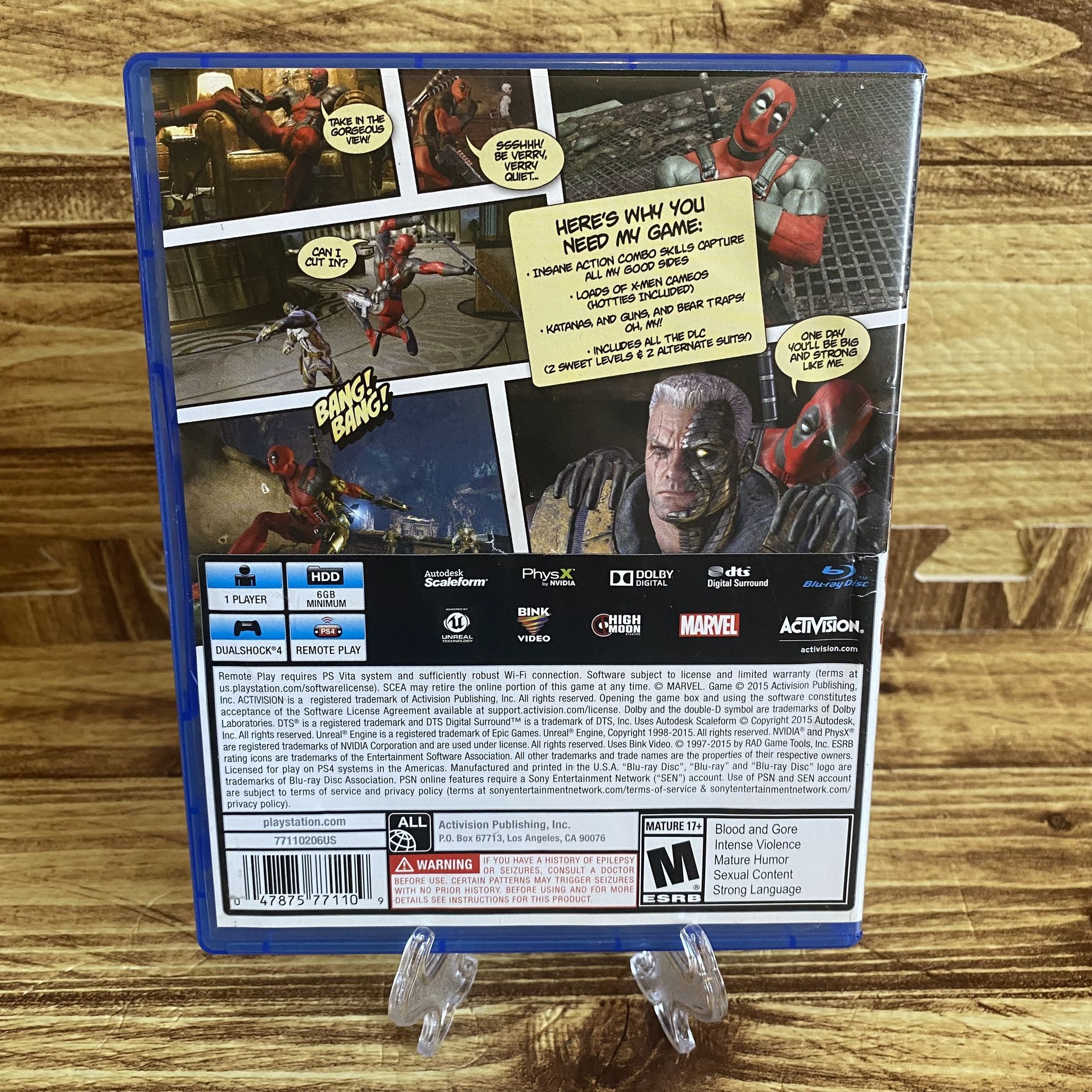 Deadpool Game Back Cover