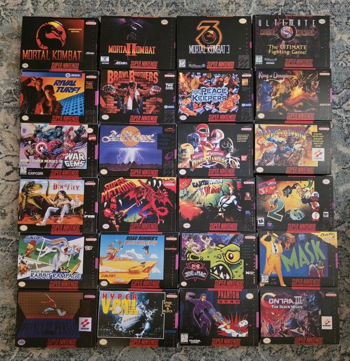 Lot of 24 SNES Boxes. Super Nintendo. **Read The Description** for Sale ...