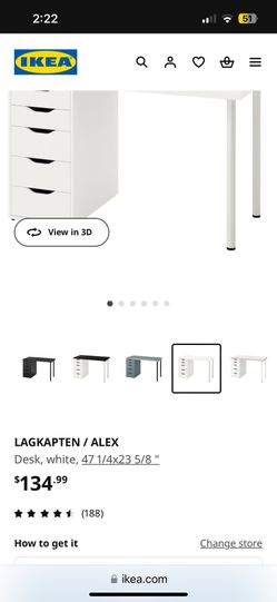 Linnmon alex desk white store