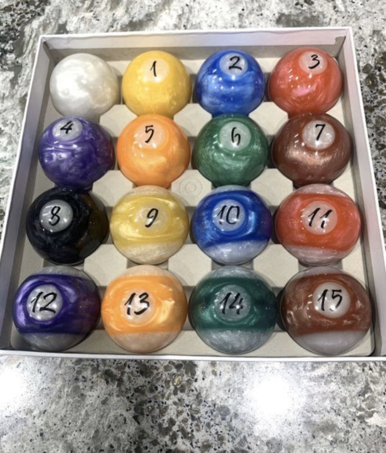 Custome made Marble pool balls for Sale in Gardena, CA - OfferUp