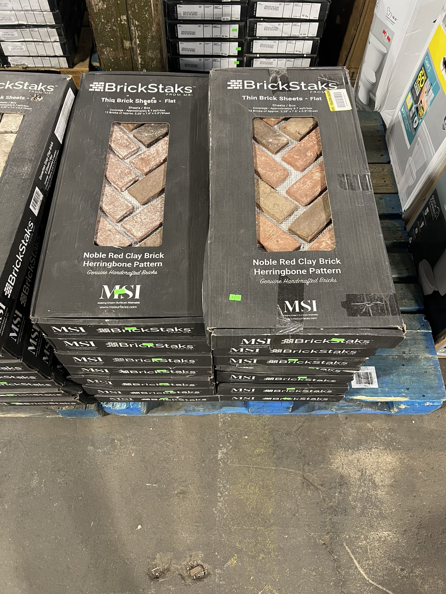 Noble Red Herringbone MSI Clay Brick Mesh-Mounted Mosaic Floor And Wall ...