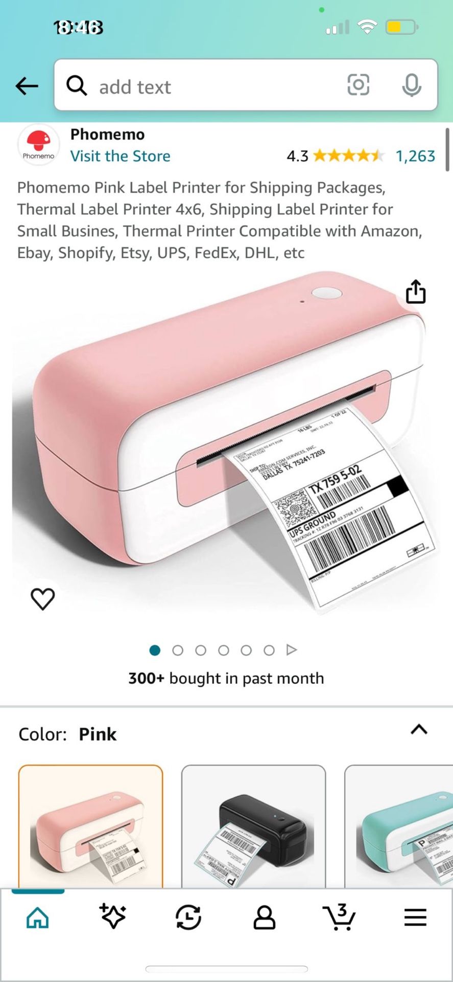 Phomemo Pink Label Printer for Shipping Packages, Thermal Label Printer ...
