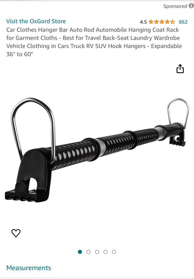 Car Clothes, Hanger Bar auto rod automobile, hanging coat rack for Sale ...