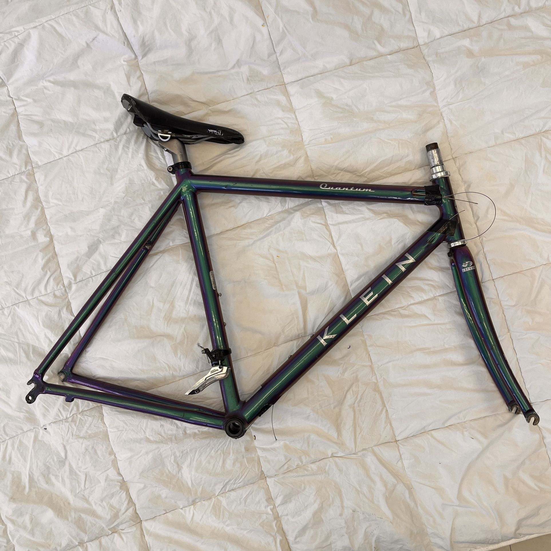 Classic Klein Quantum Race Bike Green/Purple Carbon Bicycle Frame for ...