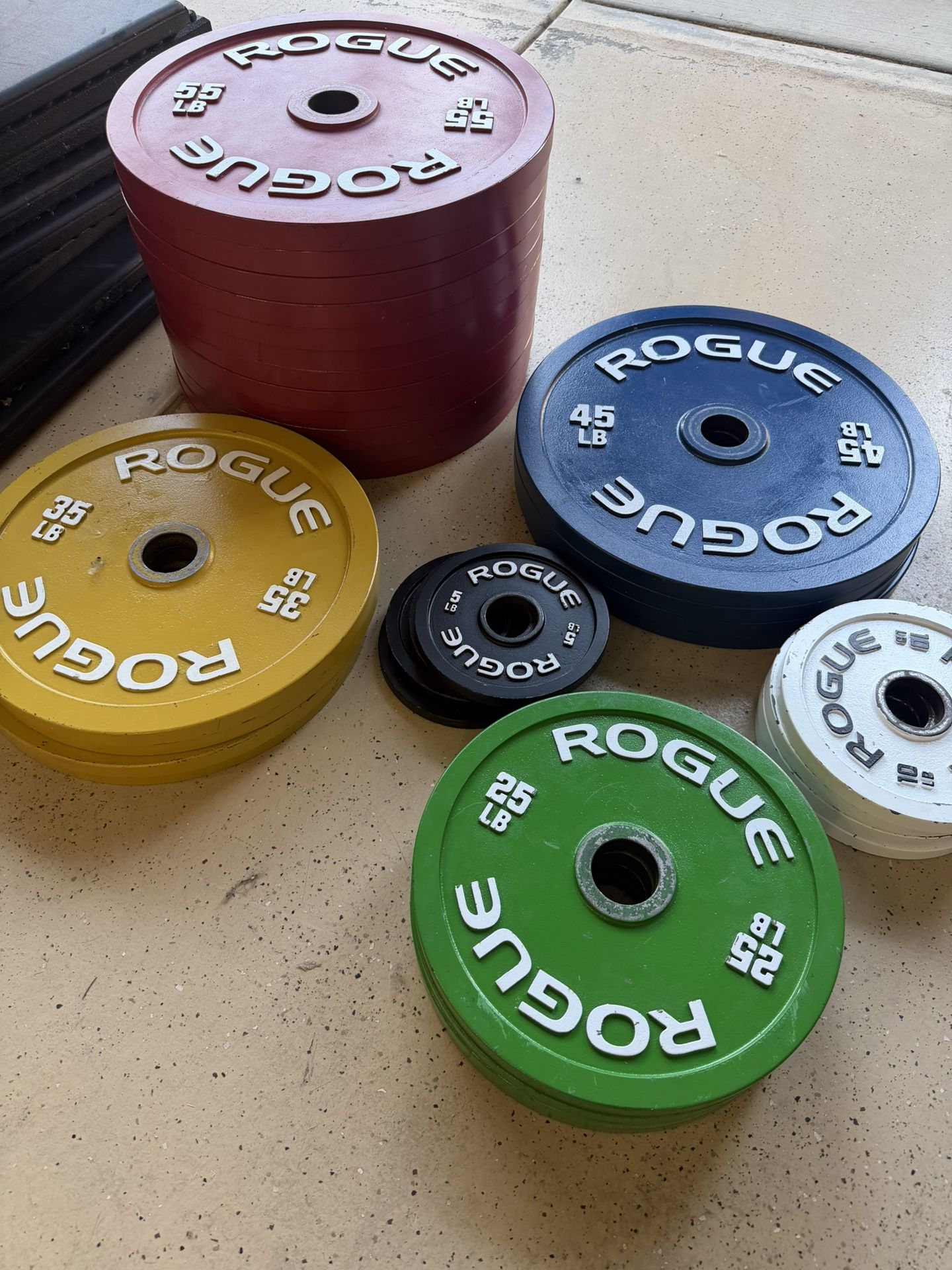 Rogue Calibrated Steel Plates 5lbs, 10lbs, 25lbs, 35lbs, 45lbs, 55lbs ...