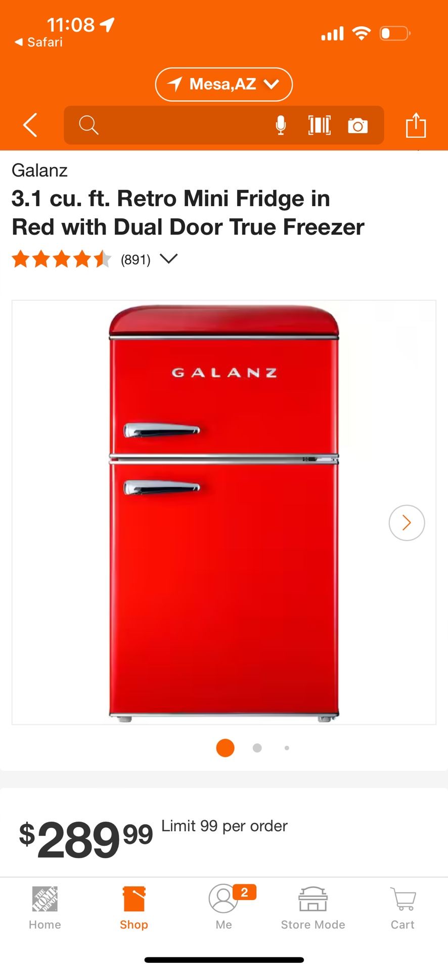 Galanz Red Mini Refrigerator for Sale in Scottsdale, AZ - OfferUp