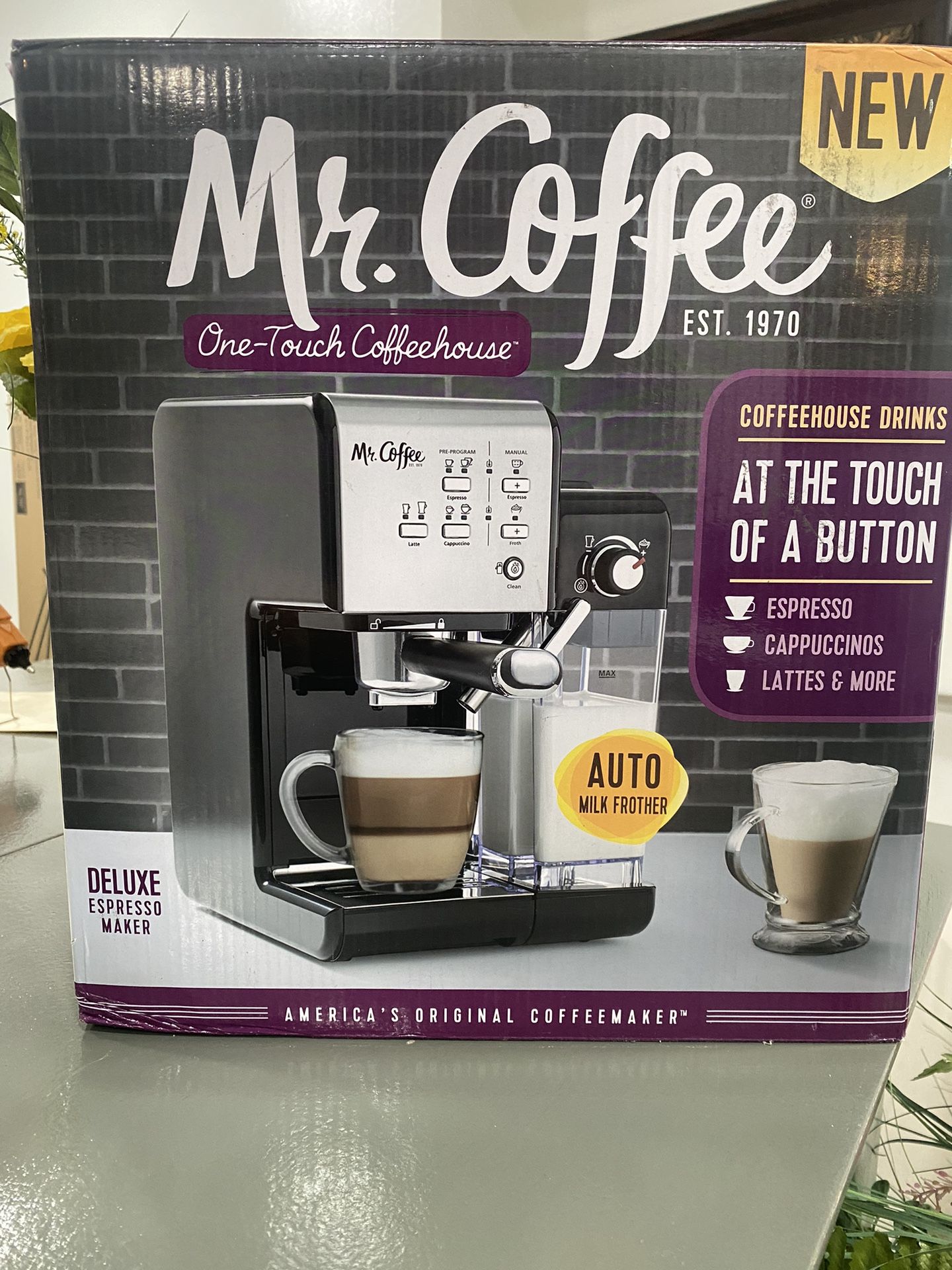Mr Coffee One Touch Coffeehouse Espresso & Cappuccino & Latte Maker New ...