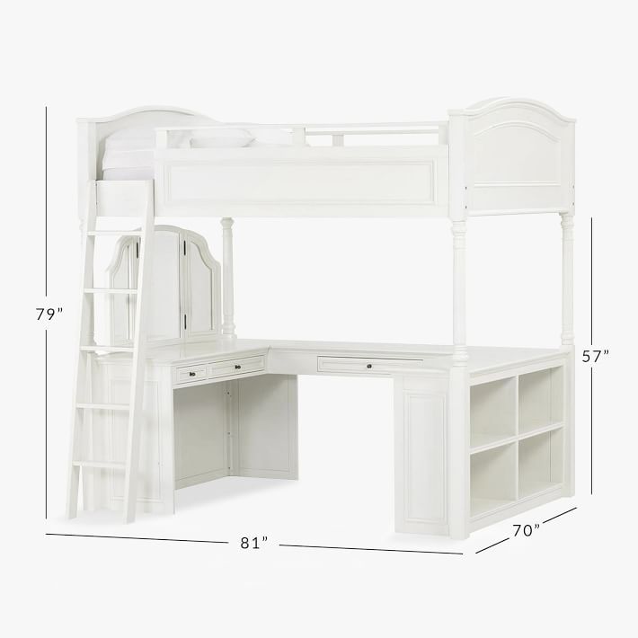 Bunk bed with vanity underneath store