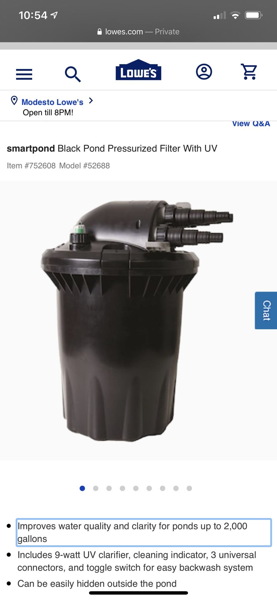 Smartpond Black Pond Pressurized Filter With UV for Sale in Elk Grove ...