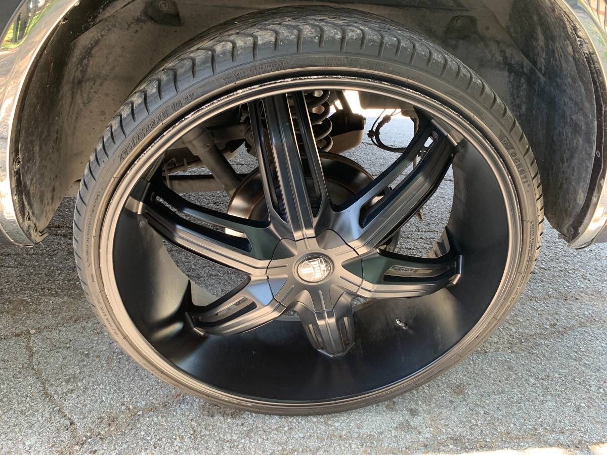 28” DUB Rims and Tires 5 Lug Wheels Dodge Ram 1500 28s Dubs Black 28z ...