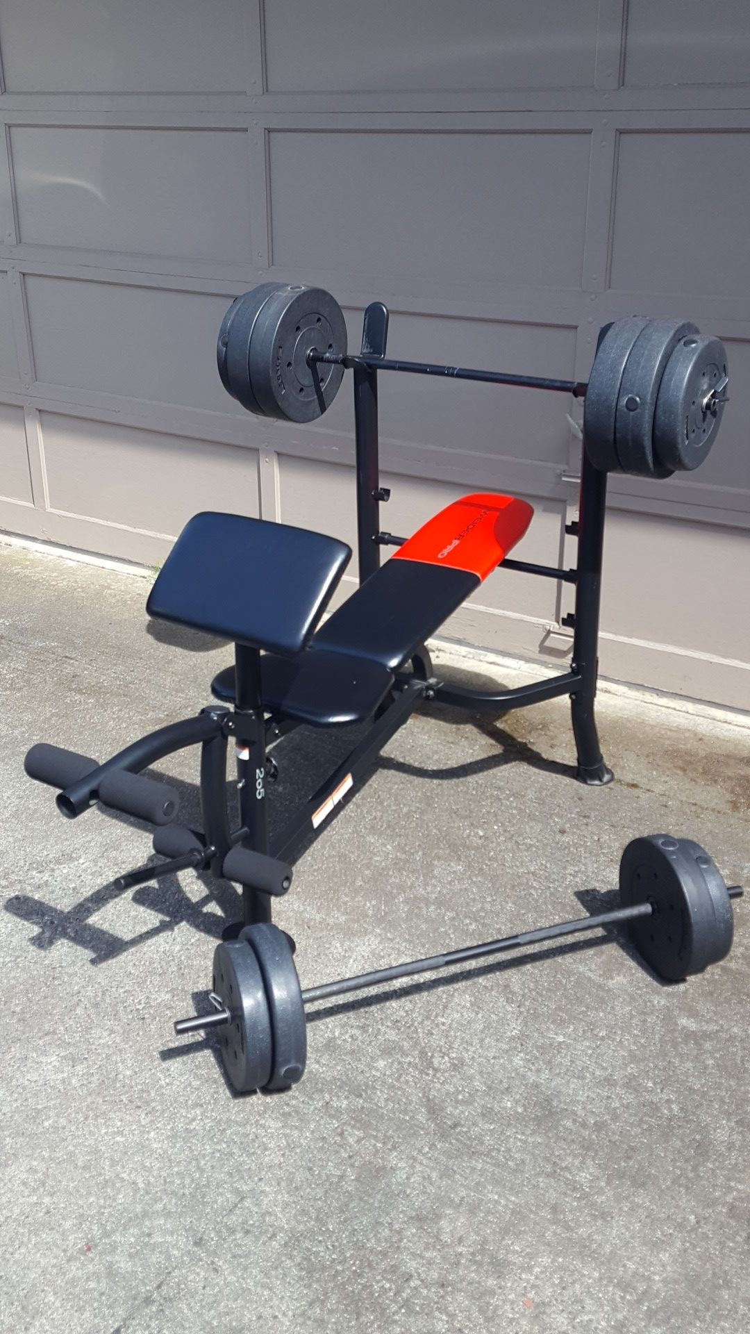 Good Condition Weider Pro Adjustable Bench And Curl Bar With Weights ...