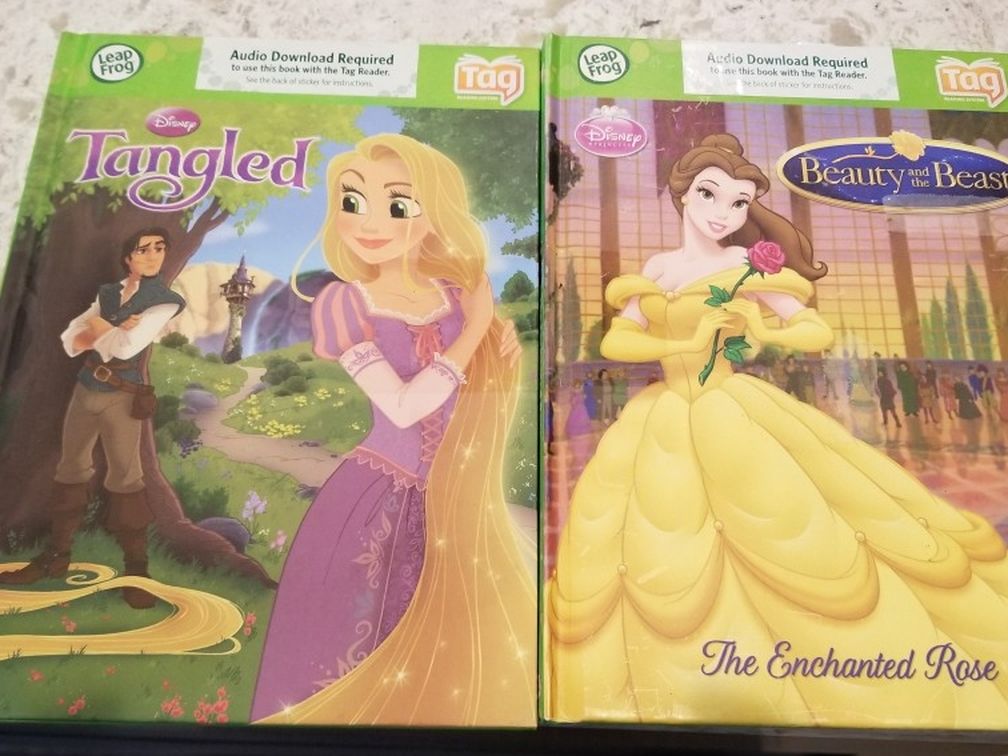 Leap Frog Tag Reading Books Tangled And Beauty And The Beast for Sale ...