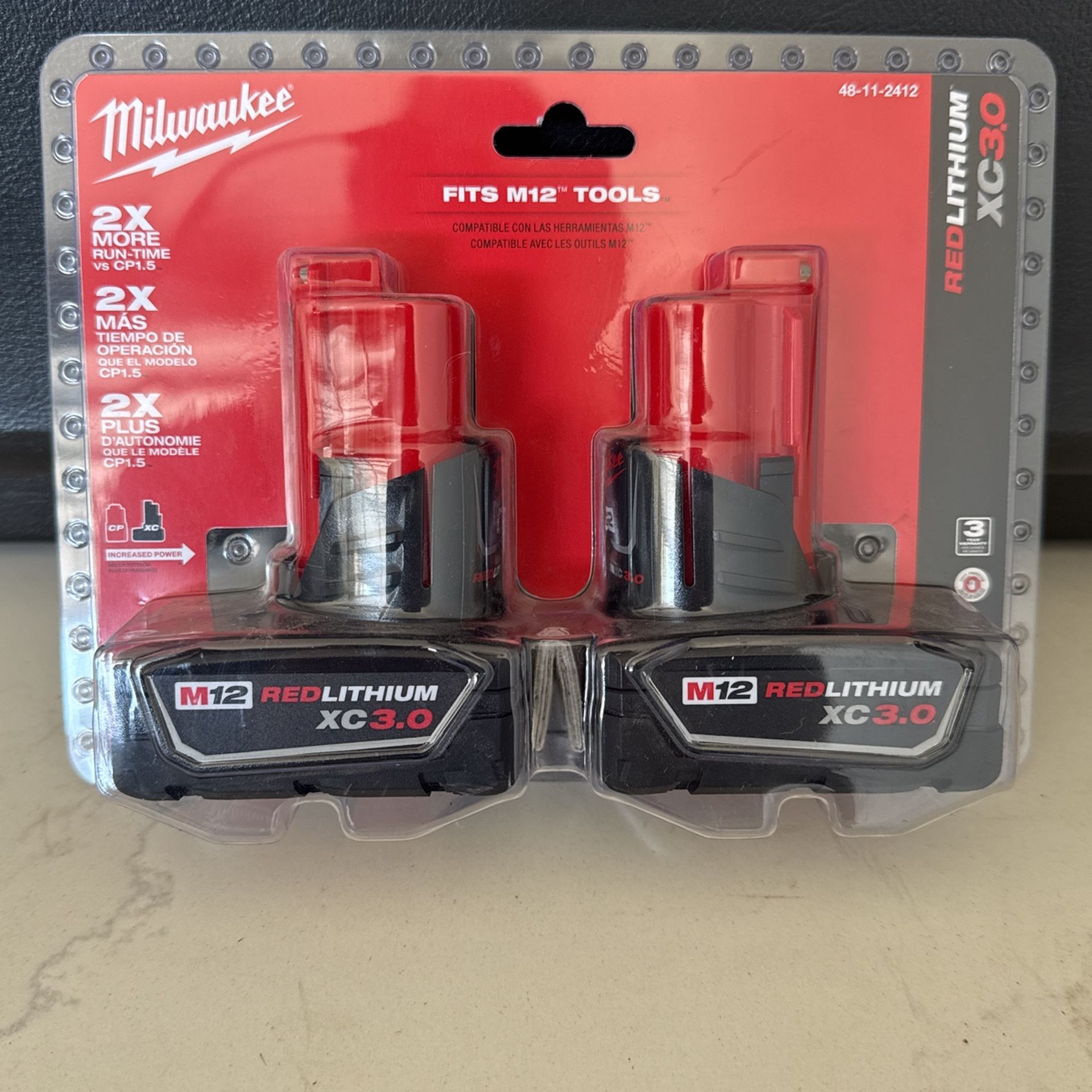 Milwaukee M12 Red Lithium XC 3.0 2-pack Batteries for Sale in Phoenix ...
