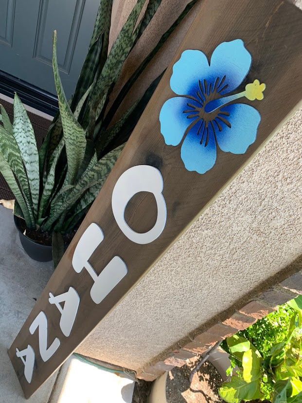 Wood welcome Ohana sign porch entry | Rustic | Farmhouse| Hawaiian | 3D ...