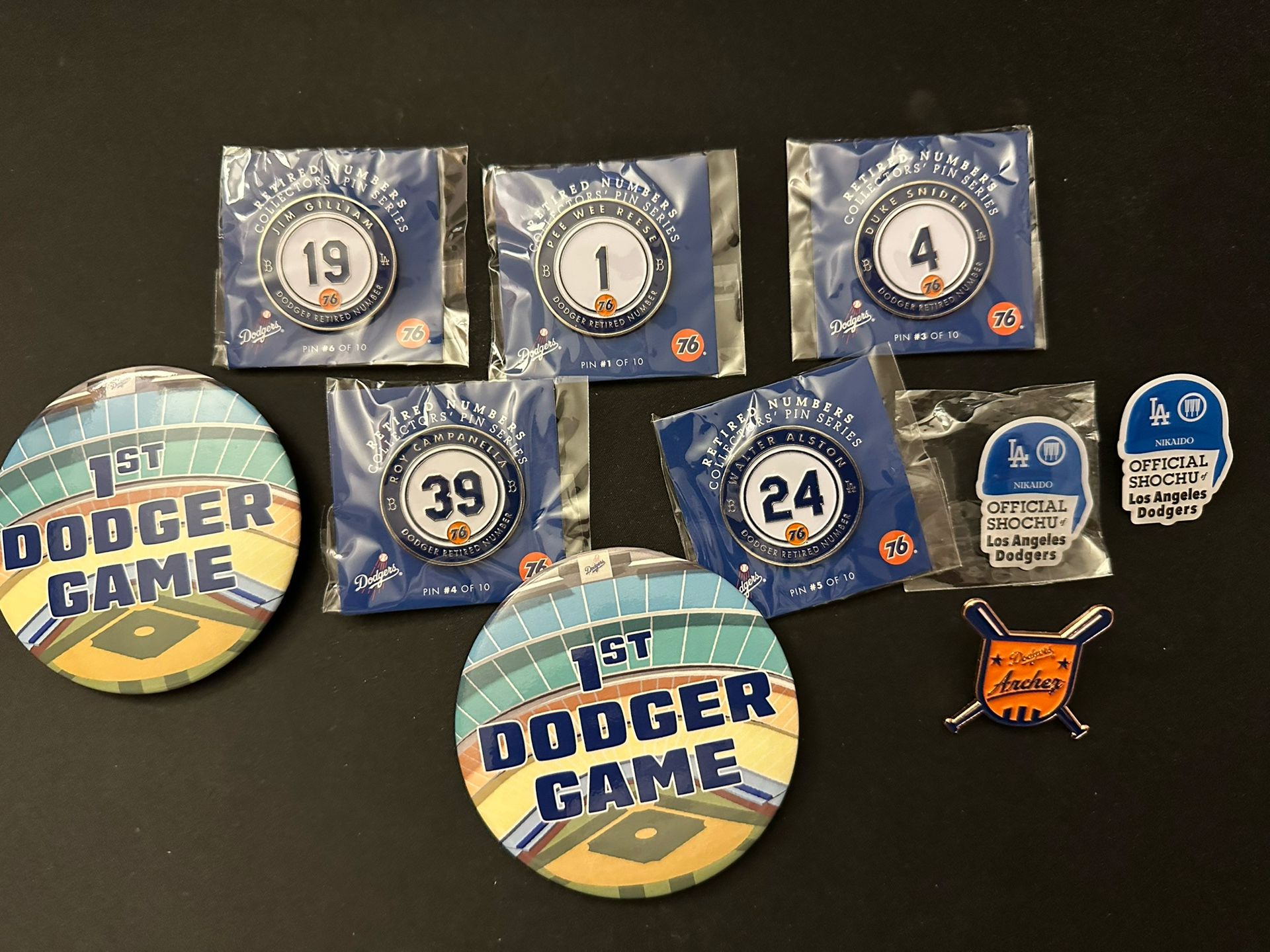 Dodgers Pin Bundle – Retired Numbers, 1st Game Buttons & Promo Pins for ...