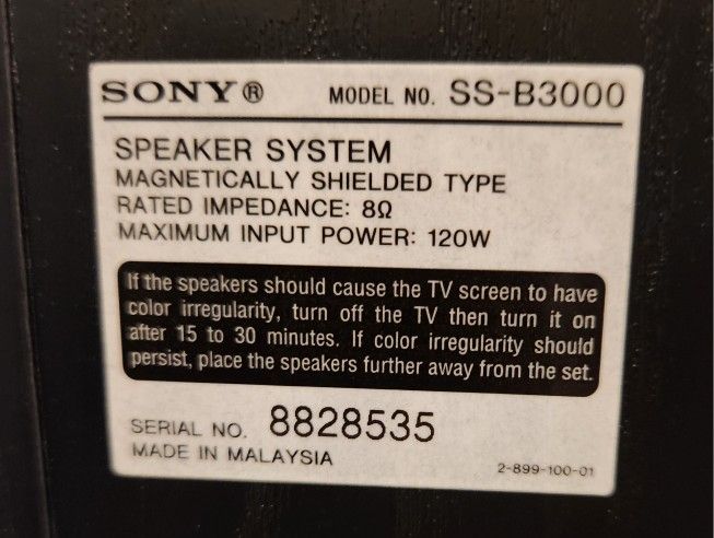 Sony SS-B3000 Bookshelf Speakers (Pair, Black) for Sale in Las Vegas ...
