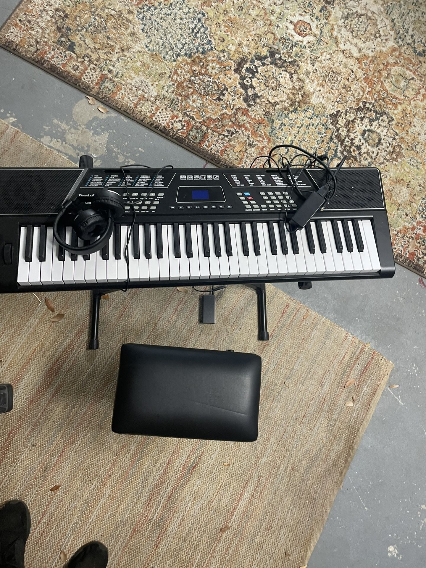 Keyboard Electric Rockjam RJ5061 With Headphones, Power Supply, And ...