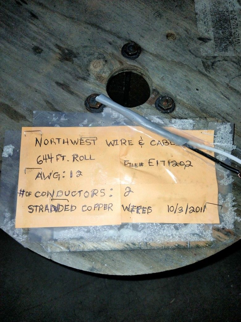 Roll Of 644ft 2 Conductor Copper 12AWG Stranded Wire NEW! for Sale in ...