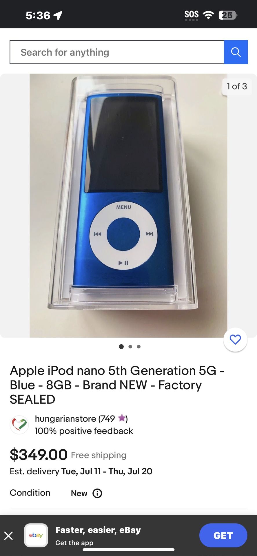 Ipod 5 Blue Box