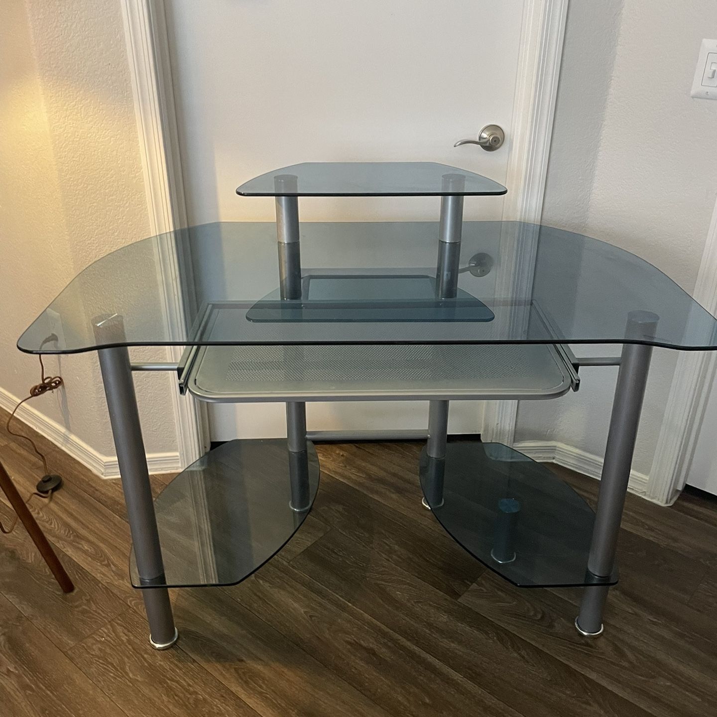 Blue Glass and Metal Desk for Sale in Tempe AZ OfferUp