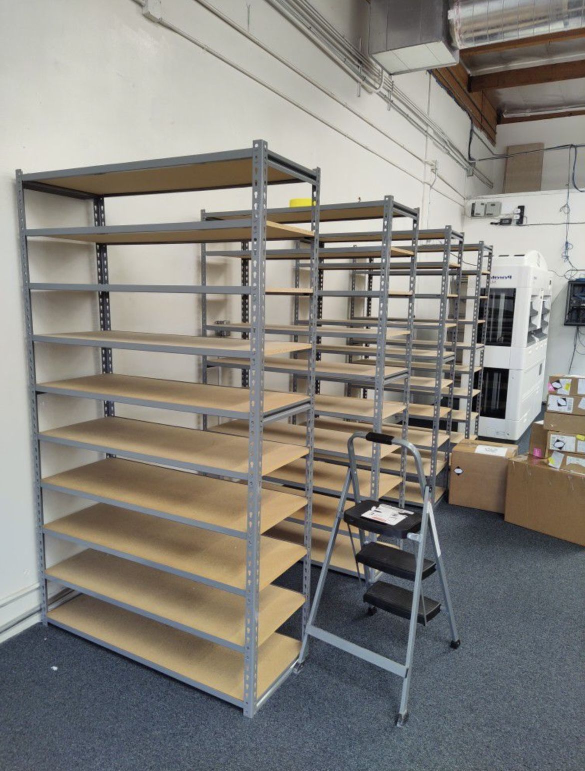Warehouse Shelving 48 in Long x 24 In W x 96 in H Heavy Duty Corner ...