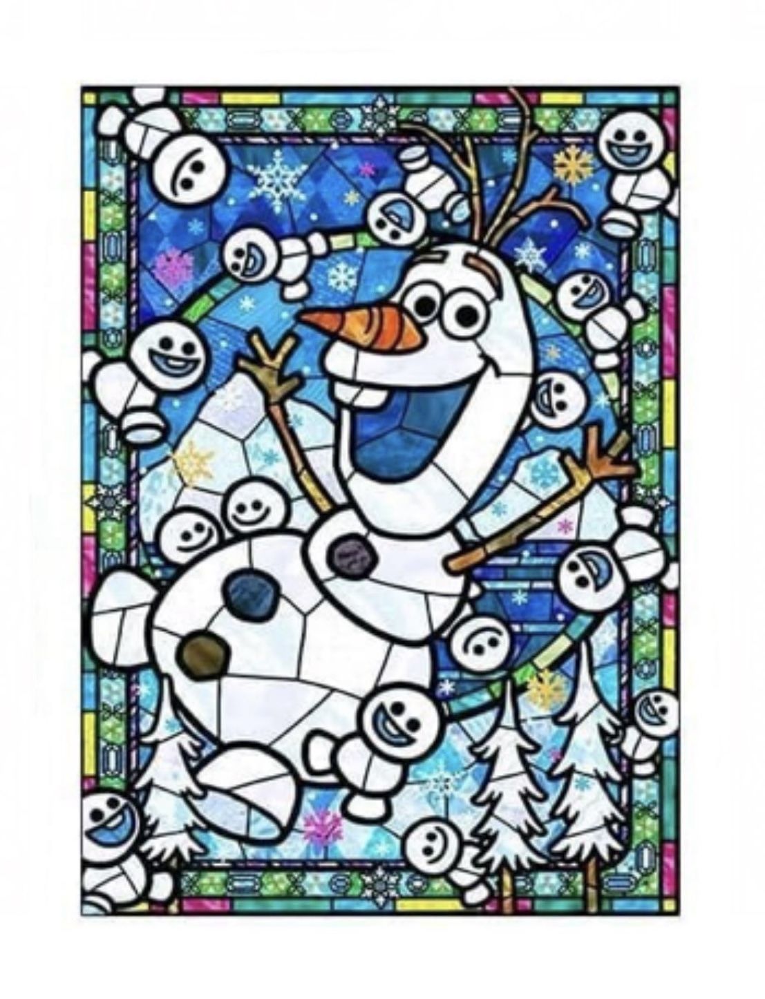 Walt Disney’s Olaf the Snowman from Frozen Stained Glass Window Diamond ...