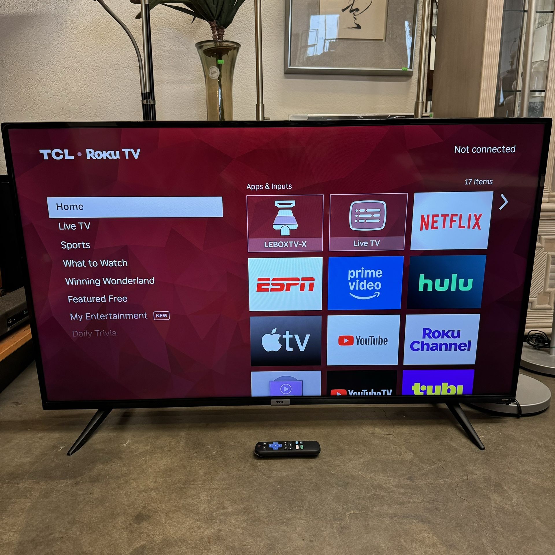 TCL 50" Class 4-Series 4K UHD HDR Roku Smart TV -50S435 Perfect Working ...