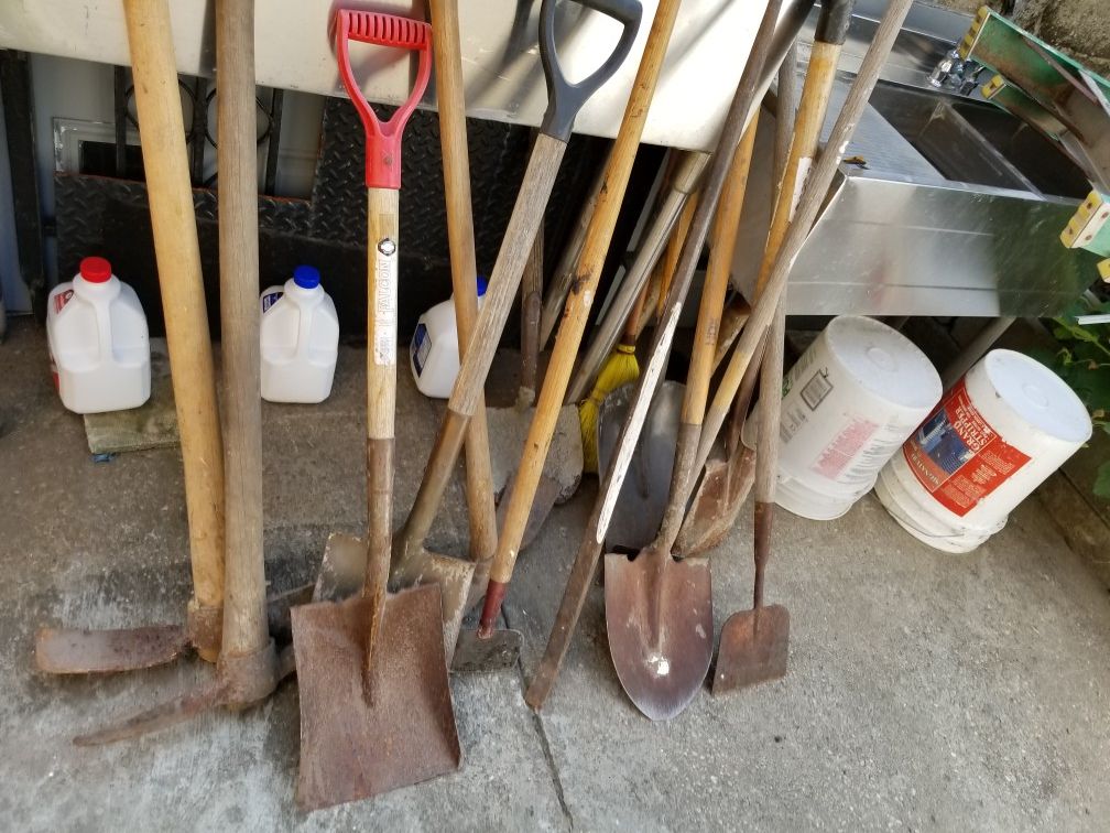Shovel rake, hoe and ax combination working excellent condition for ...