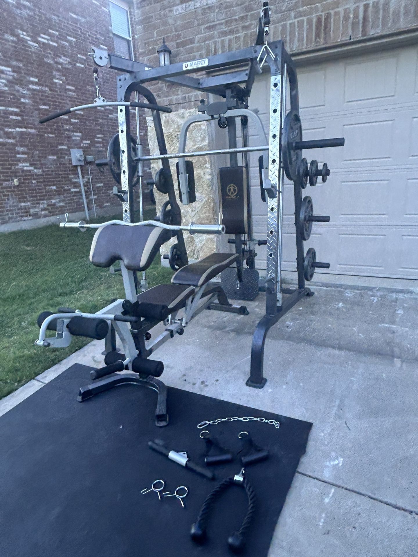 Marcy Diamond Elite + weights/bar/attachments for Sale in Fort Worth ...