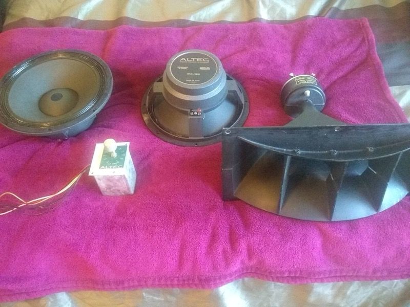 Two Altec Lansing 414-16b drivers, One 1/806A horn, One 801 crossover ...