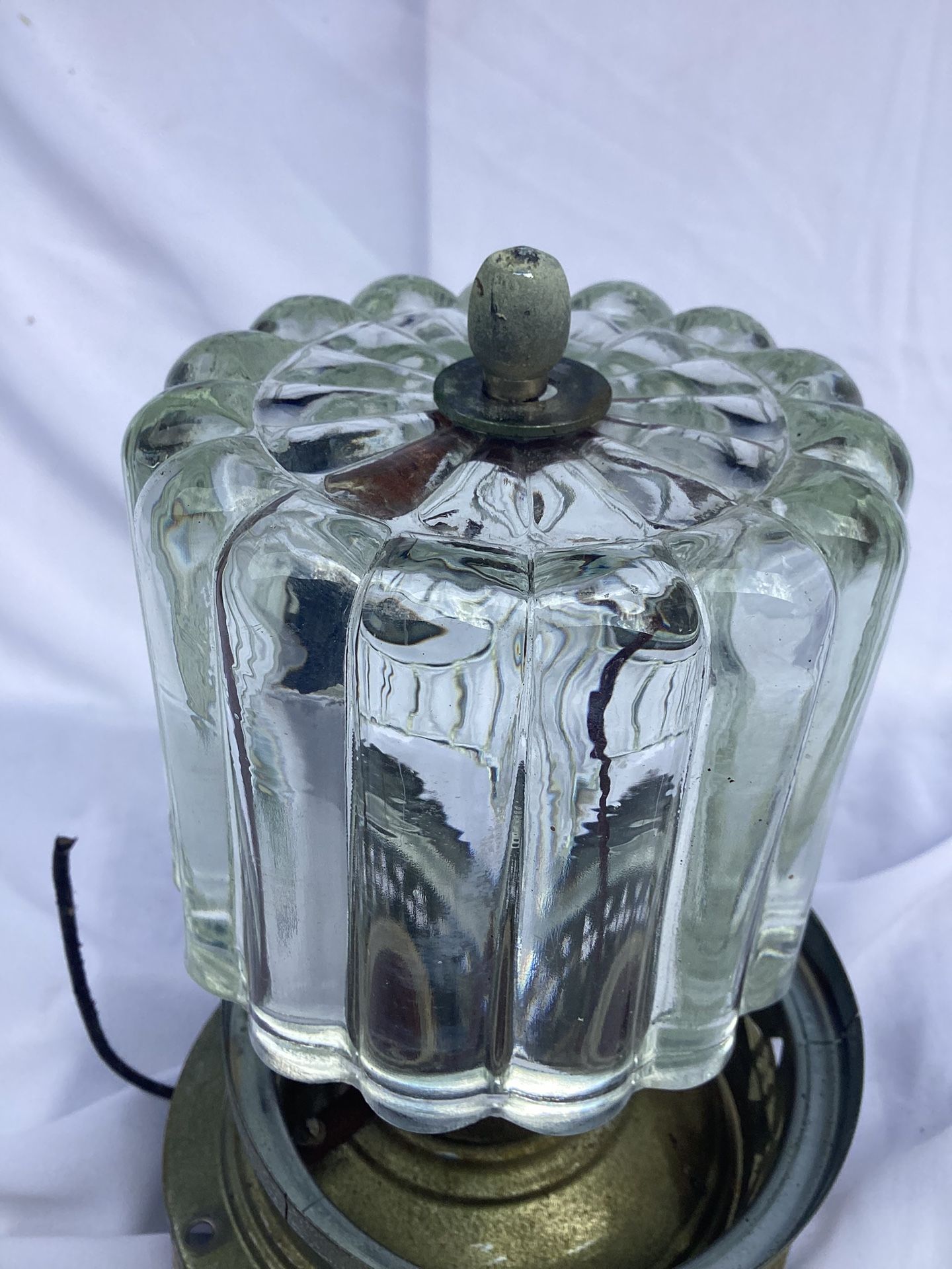 1547 Antique Ceiling Mount Light Fixture With Ribbed Glass for Sale in ...