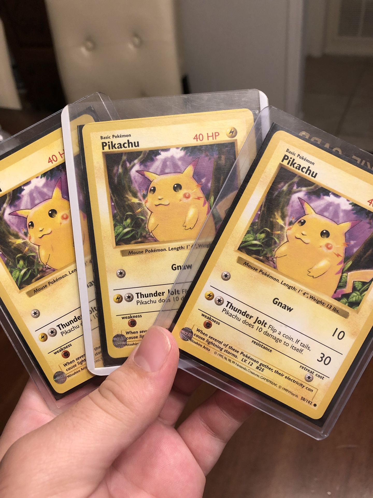 x3 Shadowless Pikachu Pokemon Cards Red Cheeks for Sale in Phoenix, AZ ...