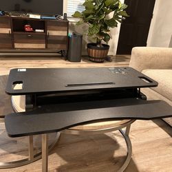 RIF6 Adjustable Height Standing Desk Converter 37.2 Inch Wide Laptop Riser or Dual Monitor Workstation with Handles Easily Sit or Stand with Gas S for Sale in Leander TX OfferUp